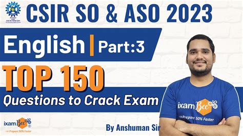 CSIR SO ASO 2023 CSIR English Top 150 Questions To Crack Exam
