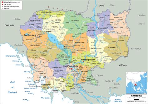 Cambodia Map Political Worldometer