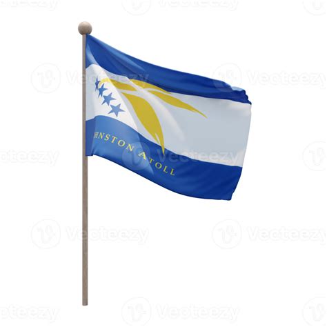 Johnston Atoll 3d Illustration Flag On Pole Wood Flagpole 11228643 PNG