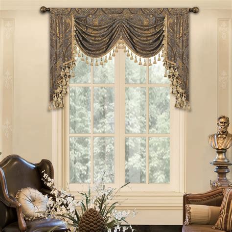 Amazon Loom And Mill Luxury Jacquard Waterfall Valance For Living