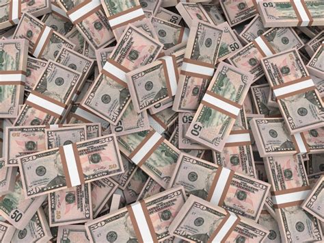 Stacks Of Money Fifty Dollars Stock Illustration Illustration Of