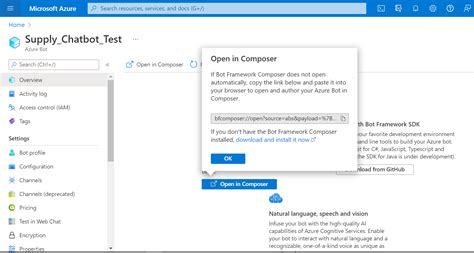 couldn t open bot framework composer in azure bot using open in composer link · issue 8854