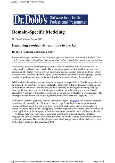 pdf domain specific modeling