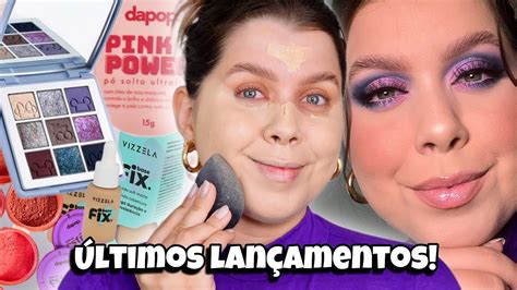 Fiz uma make COMPLETA os ÚLTIMOS lançamentos YouTube