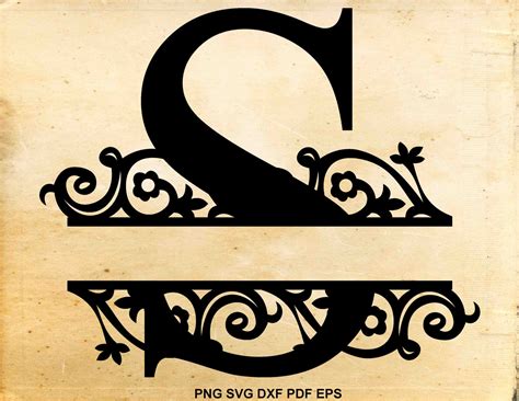 Split Monogram Svg Monogram Alphabet Split Letter Split