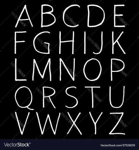 Hand Drawn Alphabet Calligraphy Font Modern Brush Vector Image