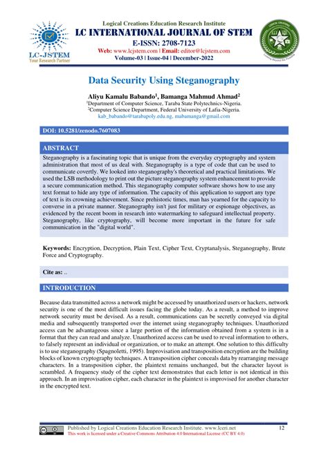 pdf lc international journal of stem data security using steganography
