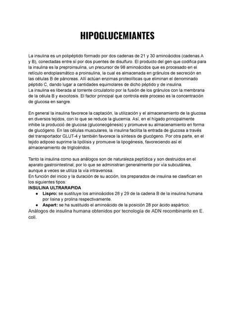 Hipoglucemiantes Resumen Velazquez Farmacologia Basica Y Clinica