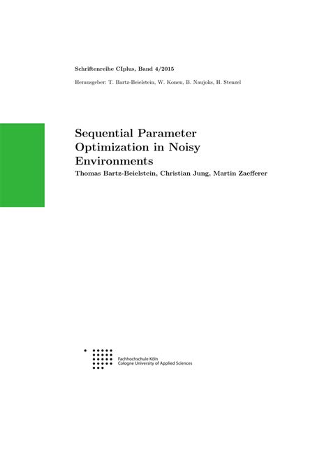 pdf sequential parameter optimization in noisy environments