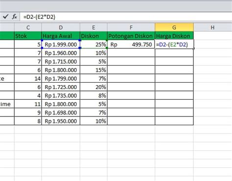 Cara Menghitung Diskon Di Excel Menggunakan If Homecare