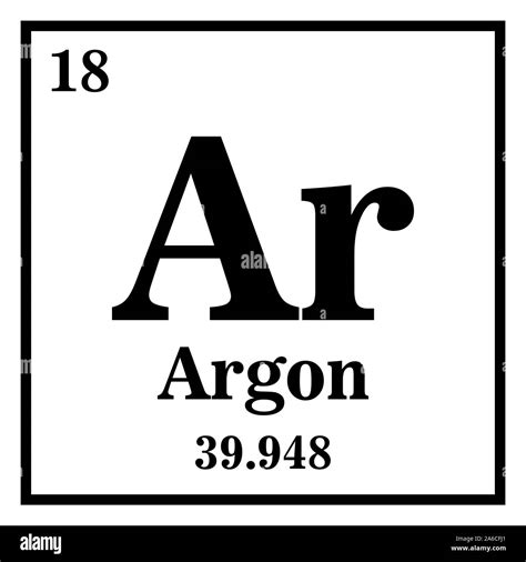 Argon Periodic Table Of The Elements Vector Illustration Eps 10 Stock