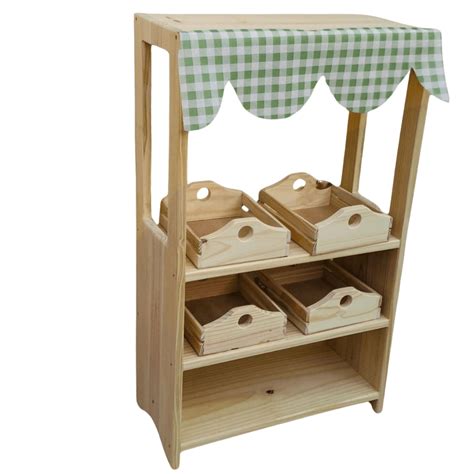 Feirinha Mini Mercado Infantil De Madeira Industrial Rustic