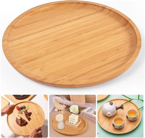 Plateau En Bamboe Plateaux En Bois Petit Plateau Rond En Bambou Bol De