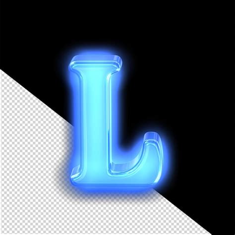 El símbolo azul neón letra l Archivo PSD Premium