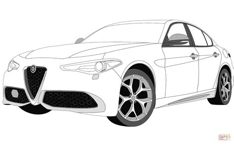 Alfa Romeo Giulia Coloring Page Free Printable Coloring Pages