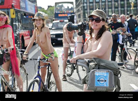 Topless Female Cyclists World Naked Bike Ride London England
