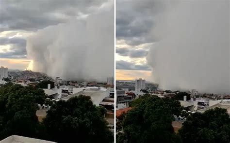 VÍDEO NUVEM GIGANTE ENGOLE PRÉDIOS DE CIDADE E IMPRESSIONA MORADORES