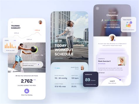 Best Fitness App Design Templates In Exercise