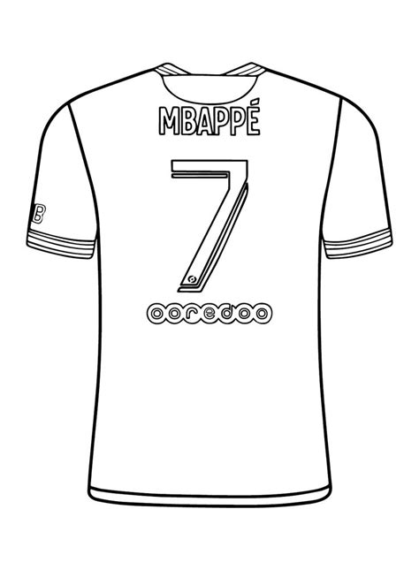 Kylian Mbappé Jersey Coloring Page