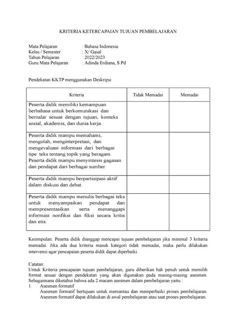 Arti Alur Tujuan Pembelajaran Contoh Format Alur Tuj Mores Pics