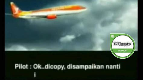 Cek Fakta Beredar Video Rekaman Percakapan Kokpit Pesawat Terkait
