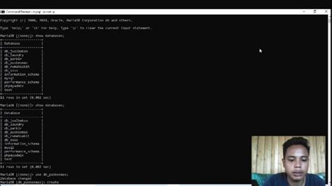 cara membuat database di mysql server melalui command promp youtube