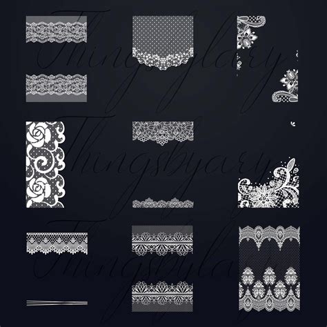 27 White Lace Overlays Borders Frames Images A4 Size PNG Etsy