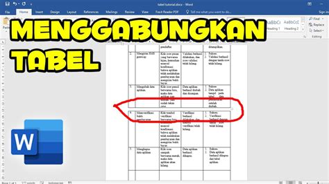 Cara Menggabungkan Tabel Pada Microsoft Word YouTube