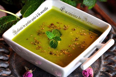 Velouté de petits pois à la menthe