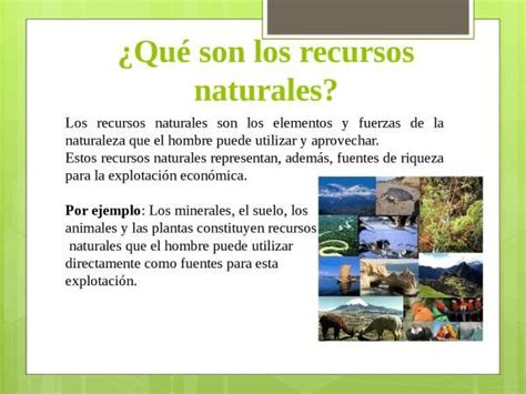 Clasificación de los RECURSOS naturales LISTA EJEMPLOS