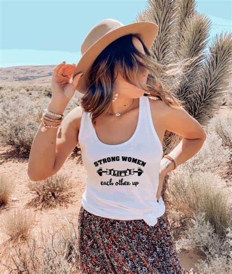 Strong Woman Lift Each Other Up Womens Tank Tops Summer Etsy