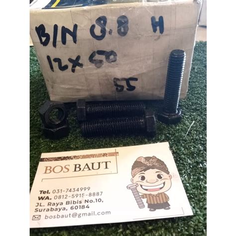 Jual Baut Mur Baja 8 8 M12x50 Kunci 19 FULL DRAT P1 75 Shopee Indonesia