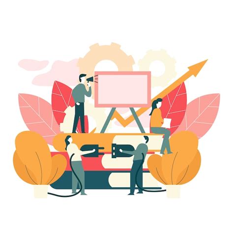 Ilustración de vector de trabajo en equipo Vector Premium