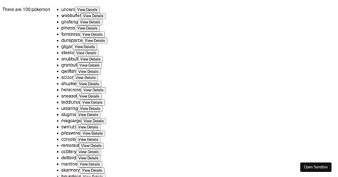 Pokemon Fetch Api Example Codesandbox