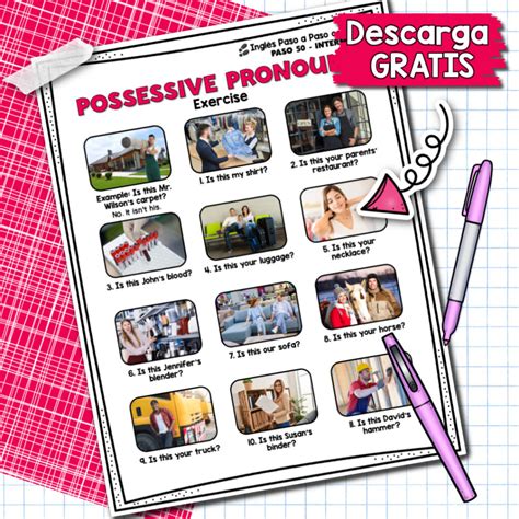 Pronombres Posesivos En Ingl S Archives Ingl S Paso A Paso