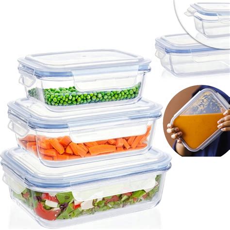 LUNCHBOX POJEMNIK SZKLANY NA ŻYWNOŚĆ ŻAROODPORNE SZCZELNE ZESTAW 3SZT