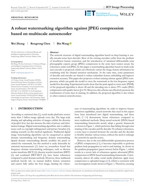 pdf a robust watermarking algorithm against jpeg compression based on multiscale autoencoder
