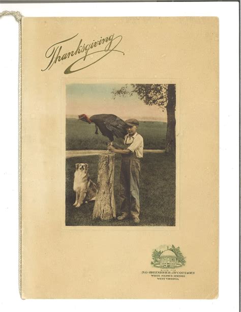 Bill Geerhart On Twitter Pre Bunker Greenbrier Thanksgiving Menu