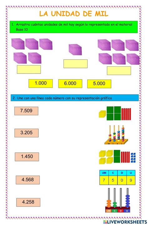 La Unidad De Mil Worksheet Divisiones De Dos Cifras Tablas De