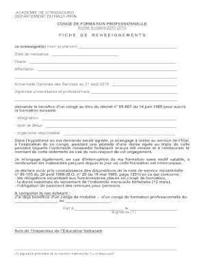 Remplissable En Ligne 68 Snuipp Fiche De Renseignements Cong Formation