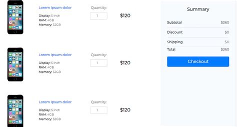 Bootstrap Shopping Cart Templates