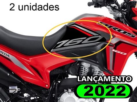 Adesivo Bros 160 2022 Tanque Lateral P Moto Vermelha Cod10