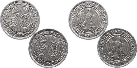 Weimarer Republik 50 Reichspfennig 1929 A Sehr schön MA Shops