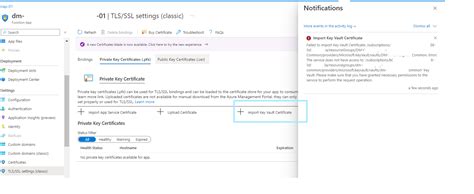 Not Able To Import Keyvault Certificate In Azure Function App Stack