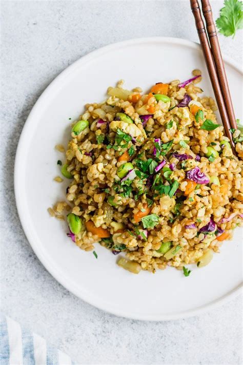 Healthy Vegan Fried Rice With Scrambled Tofu