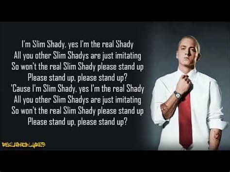 Eminem The Real Slim Shady Lyrics Youtube