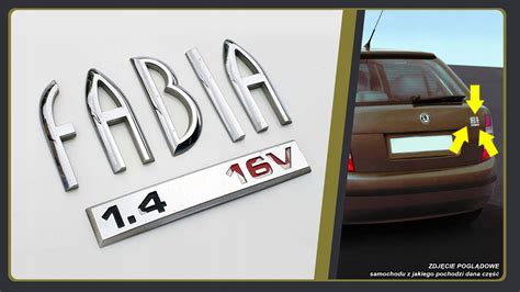Skoda Fabia mk1 1 I emblemat znaczek tył tylnej klapy ORYGINAŁ 1038 za
