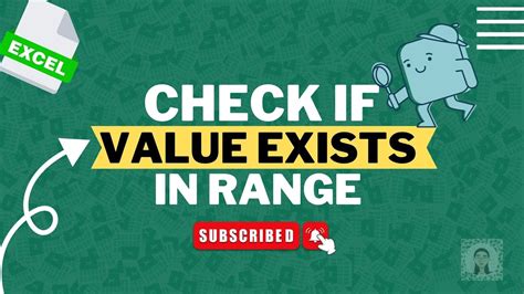 how to check if value exists in range in excel youtube