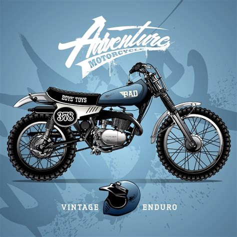 Affiche Vintage De Moto Scrambler Vecteur Premium