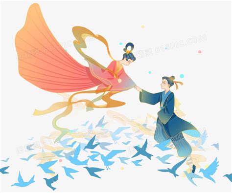 中国传统情人节七夕节牛郎织女鹊桥元素图片免费下载 PNG素材 编号vo9ijwxjl 图精灵